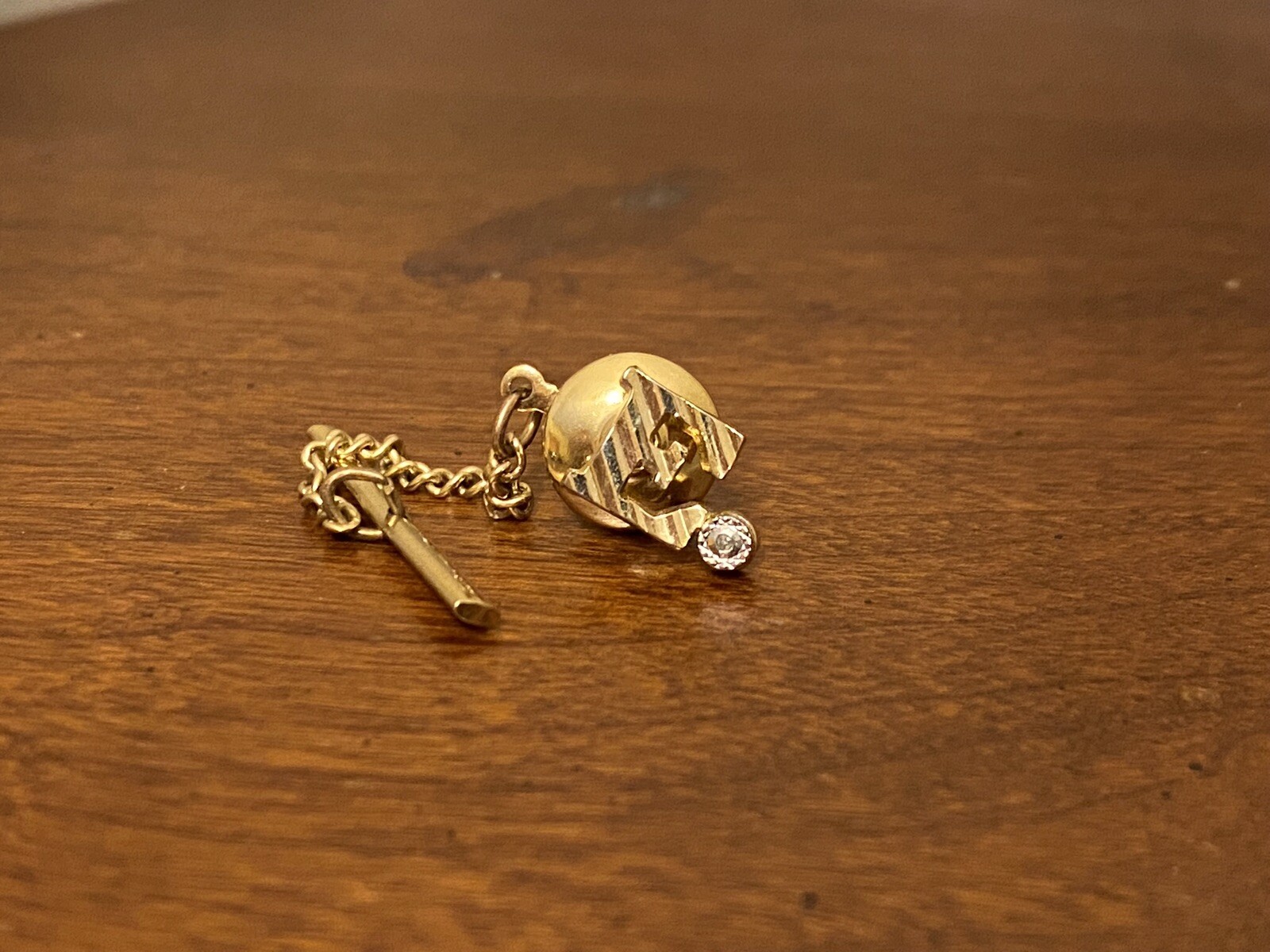 Initial E Tie Tack vintage Monogram Tie Pin with chain | eBay