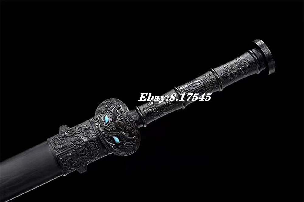 Metal Handle Black Battle Jian 1095Carbon Steel Han Tang Saber Chinese ...