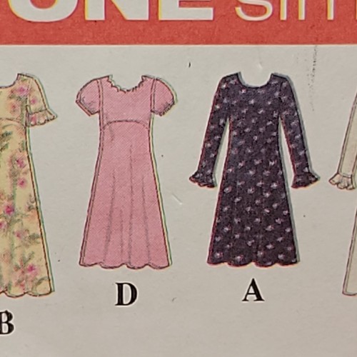 DRESS Robe long short adjustable style P 12 14 16 SIMPLICITY Sewing ...