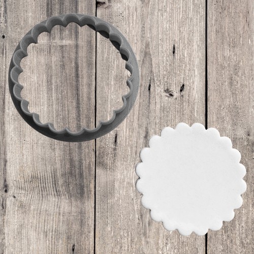 Scalloped Circle Cookie Cutter Fondant Biscuit- 3 Sizes! Icing Bake 6cm ...