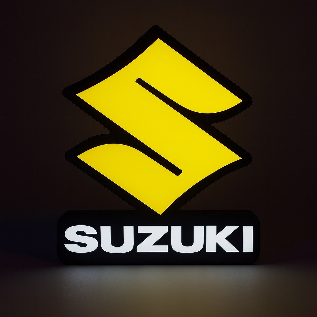 Suzuki Inspired LED Light Sign 9” USB Powered Yellow ...