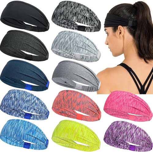 12 Colors Sweat Headbands Breathable Athletic Sweatbands Yoga Sports ...