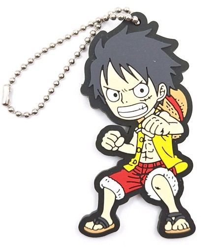 One Piece Anime Monkey D. Luffy PRubber Keychain Keyring Charm Japan ...