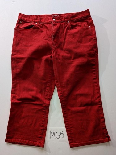Chaps Denim Capris Size 14 Red Stretch -0523M65 | eBay