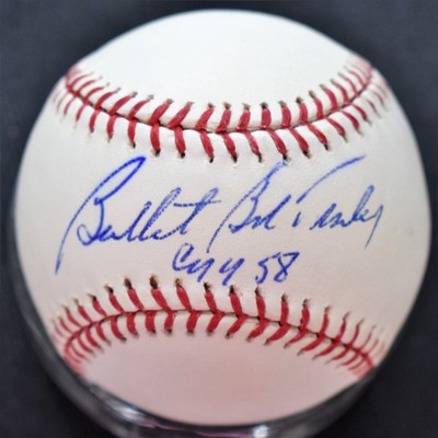 BOB "BULLET" TURLEY '58 CY YOUNG AWARD WINNER NY YANKEE SIGNED BASEBALL ...