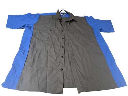 UniFirst Men's Size 16.5 Navy Short Sleeve UniWeave Soft Comfort ...