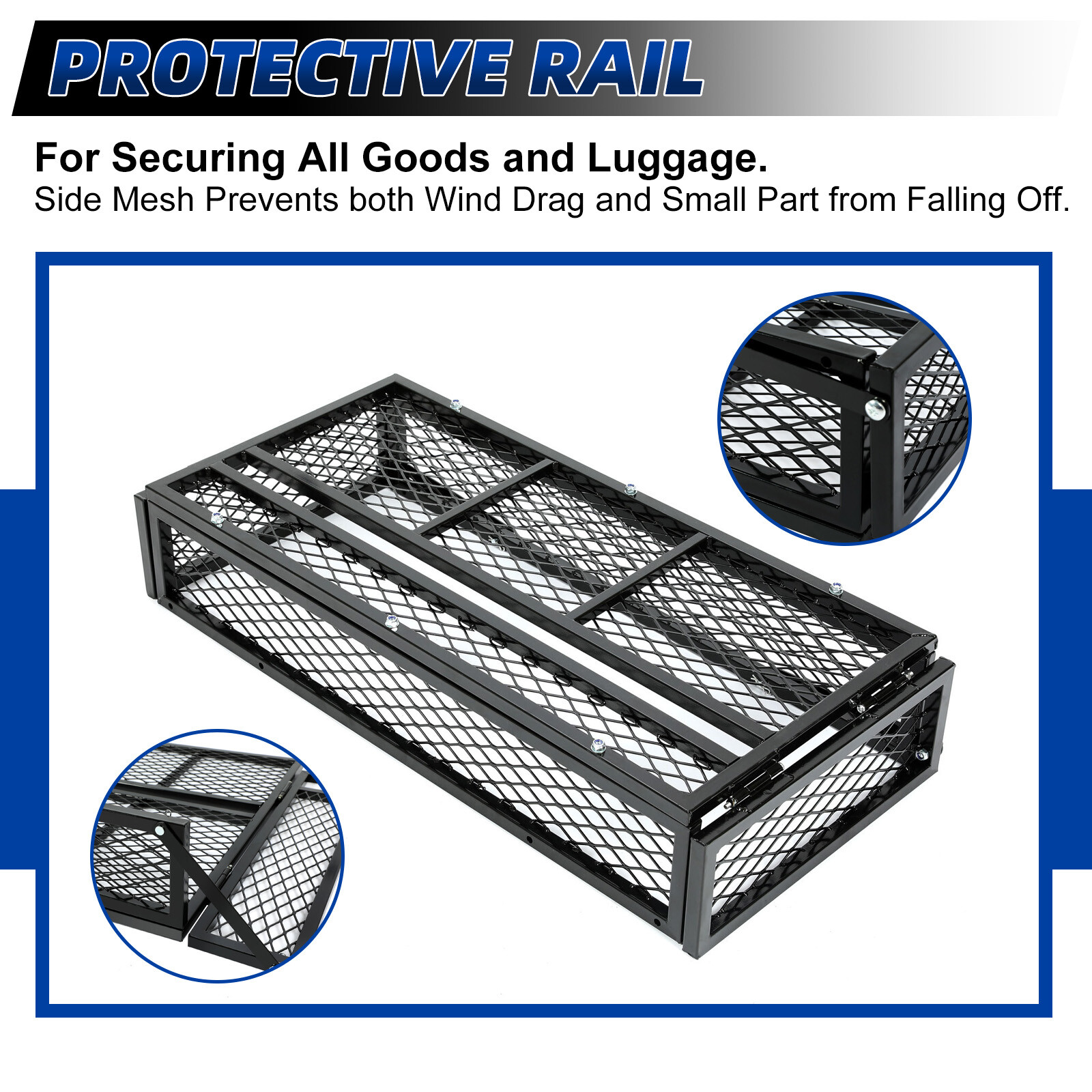 Universal ATV Front & Rear Cargo Basket Set Luggage Carrier Hauler ...