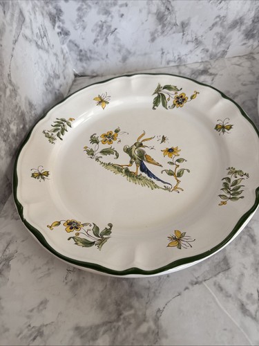 Vintage Varages One Dinner Plates France Green Bird & Green Trim 10-7/8 ...