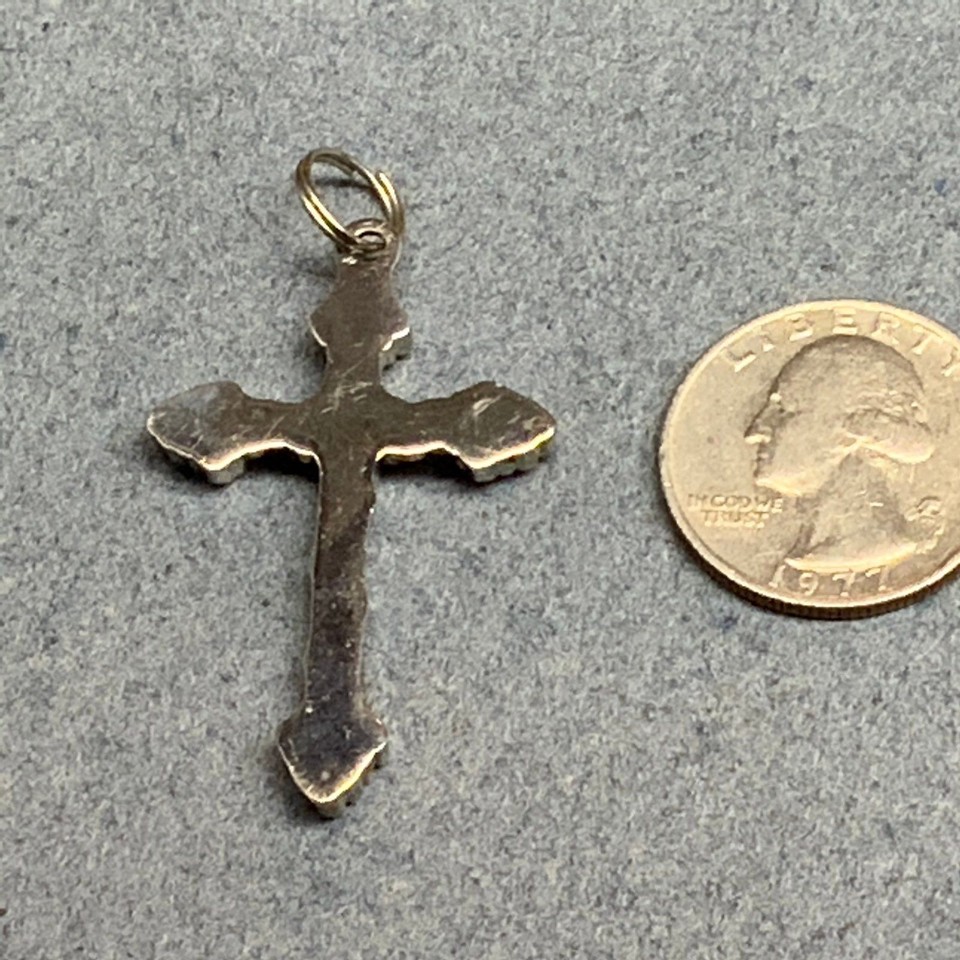 Flower Spiral Cross Pendant Silver Religious Catholic Christian Retro ...