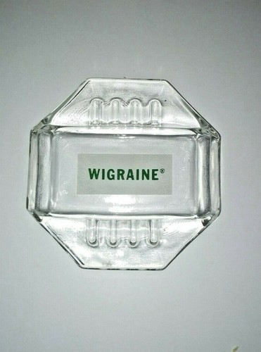 Vintage 1960s WIGRAINE Organon Inc. Drug Company Glass Ashtray ...