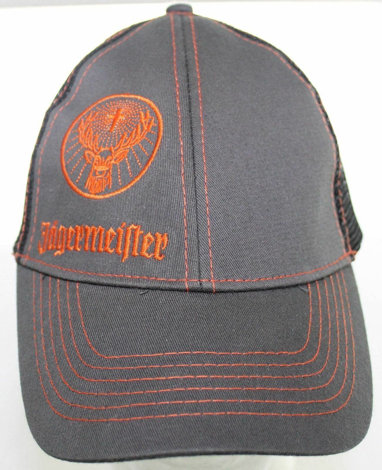 Jägermeister German herbal liqueur Trucker Hat Gray Black Orange ...