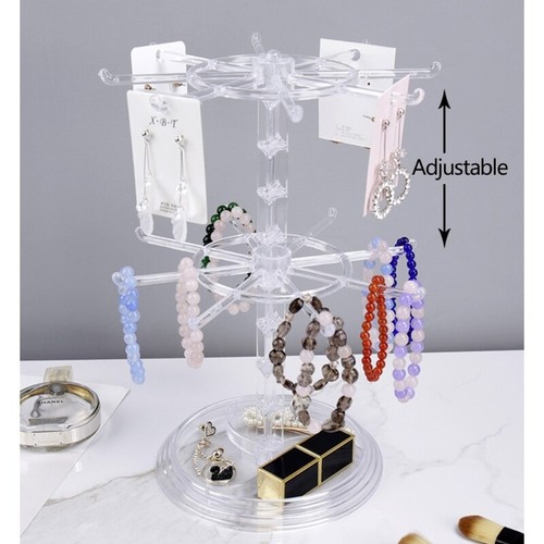 Rotating Rack Jewelry Keyring Display Hanger 2 Tier Revolving Stand ...