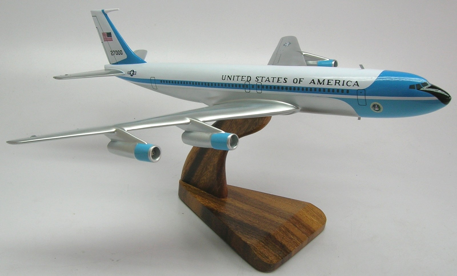 Boeing B-707 VC-137 Air Force One AF1 Airplane Wood Model Replica Small ...