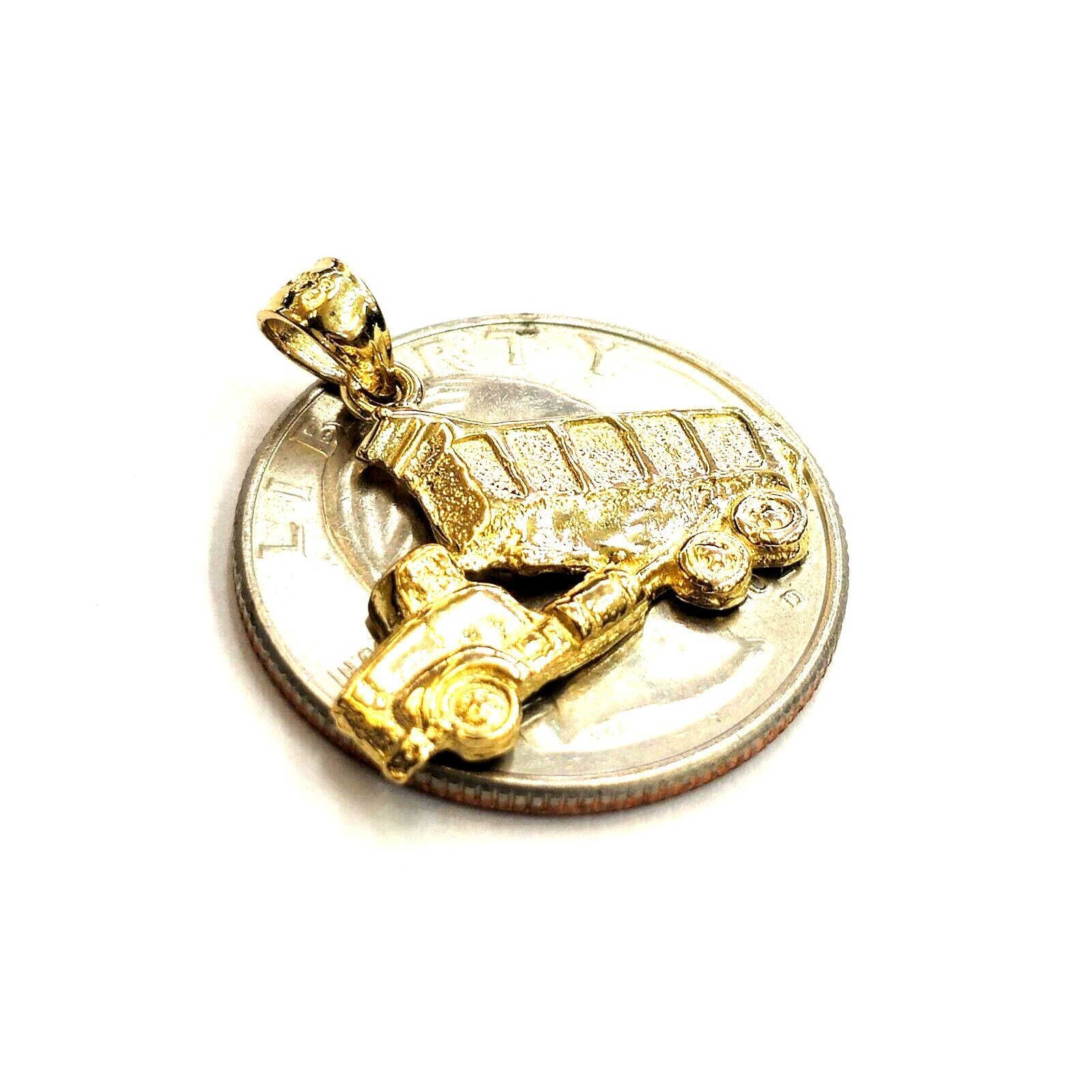 14k yellow Gold Dump truck car trucking Pendant charm gift fine jewelry ...