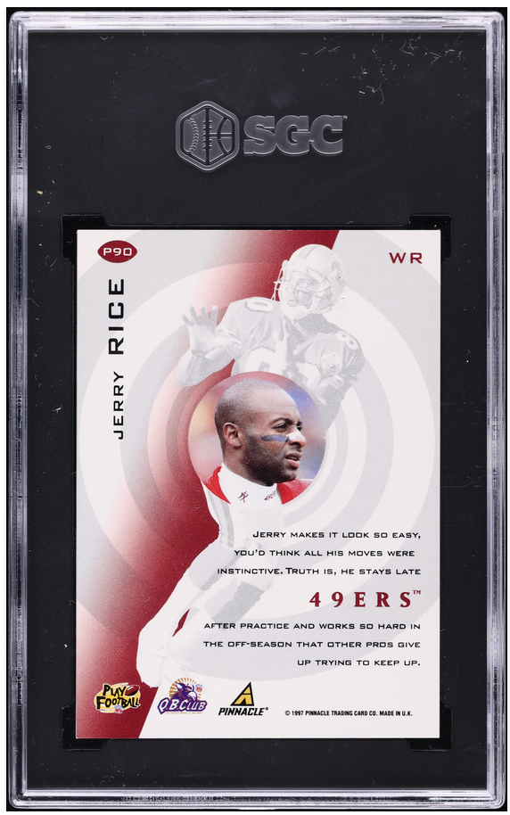 1997 Pinnacle Instincts Artist Proof Jerry Rice #P90 SGC 9.5 MINT+ pop ...