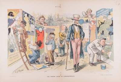 1896 PUCK - UNCLE SAM 'THE POSTER CRAZE IN CANDIDATEVILLE' | eBay