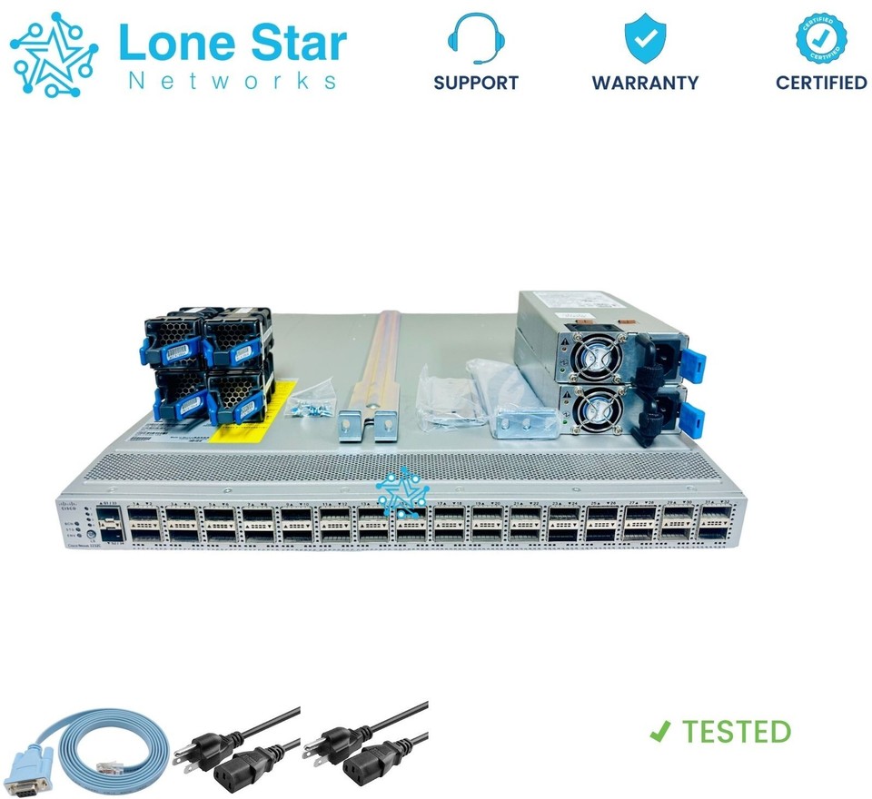Cisco Nexus N3K-C3232C 32-Port 100GbE QSFP28 Switch + Rack KIT-Lifetime ...