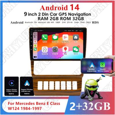 For Android 14 Car Stereo Radio GPS Carplay For Benz E Class W124 1984 ...
