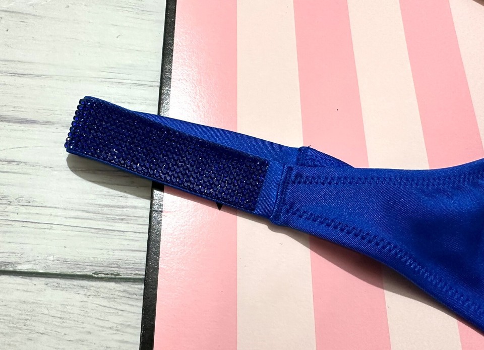 Victoria's Secret Shine Strap SWIM RHINESTONE THONG BIKINI BOTTOM | eBay