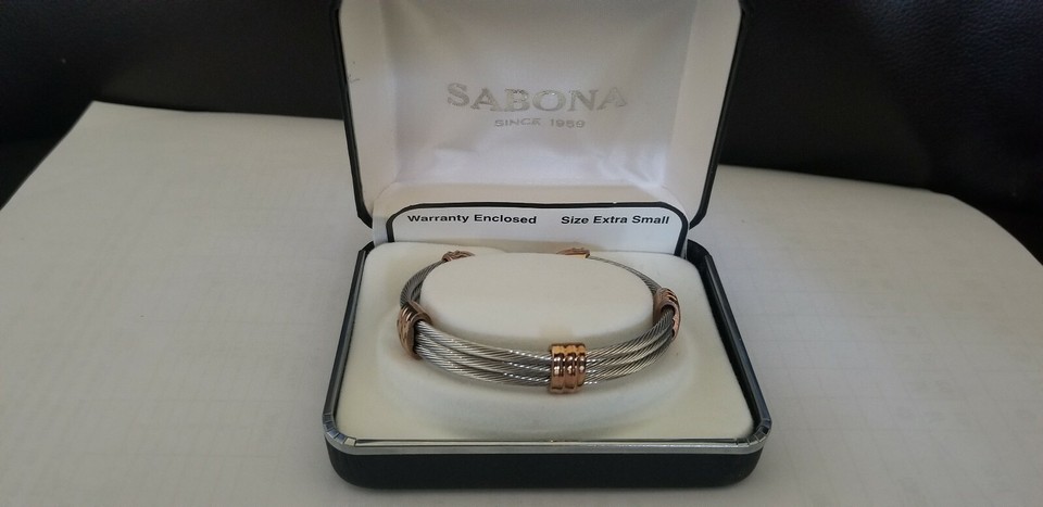 New Sabona Size Extra Small Classic Cable Stainless / Rose Gold ...