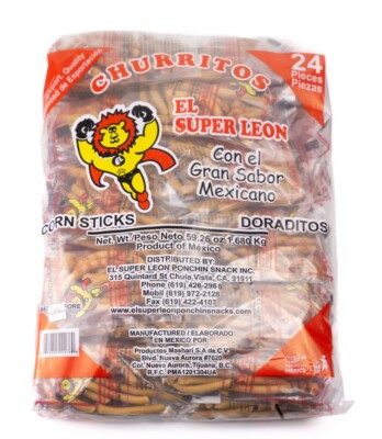 Churritos Doraditos El Super Leon Mexican Corn Sticks 24 Pieces | eBay