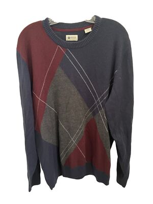 Haggar Clothing Argyle Sweater Blue Crewneck Men's size XL | eBay