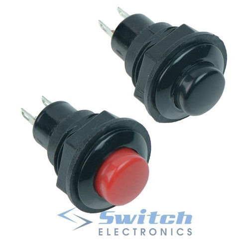 Off-(On) Momentary 12mm Push Button Switch SPST 3A - Red Black | eBay