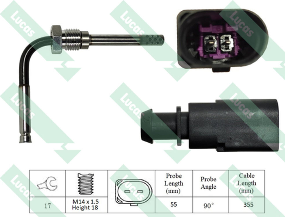 Exhaust Gas Temperature Sensor Lucas Fits VW Touran Caddy Audi A6 Seat ...