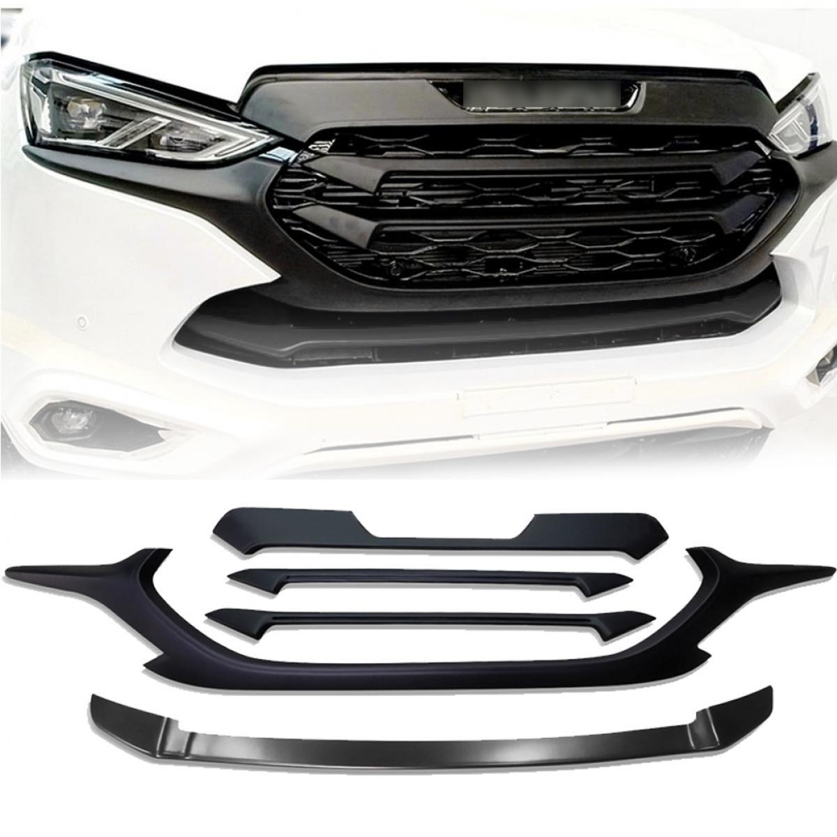 5 Pcs Front Grille Matte Black Set Cover For Isuzu Mux Mu-X Ls Suv 2021 ...