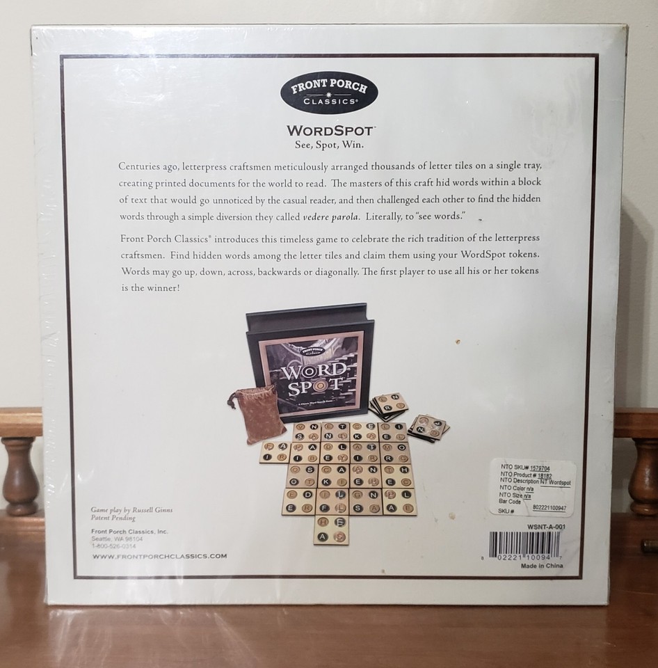 Front Porch Word Spot Classic Word Search Game Barnes & Noble Exclusive ...