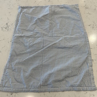 Lauren Ralph Lauren Blue Seersucker Pillow Sham Button Close 19.5” X 14 ...
