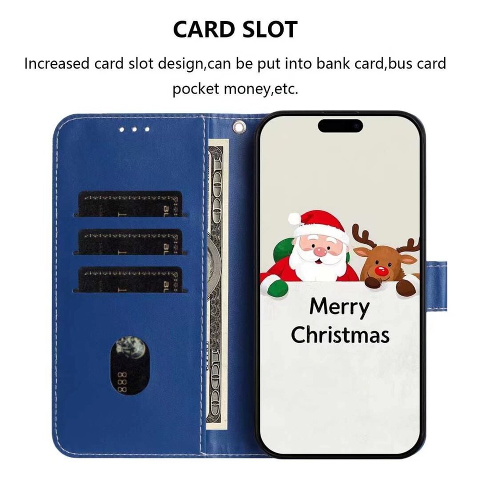 Christmas Santa Wallet Phone Case for Huawei Honor 400 Lite 300 100 200 ...