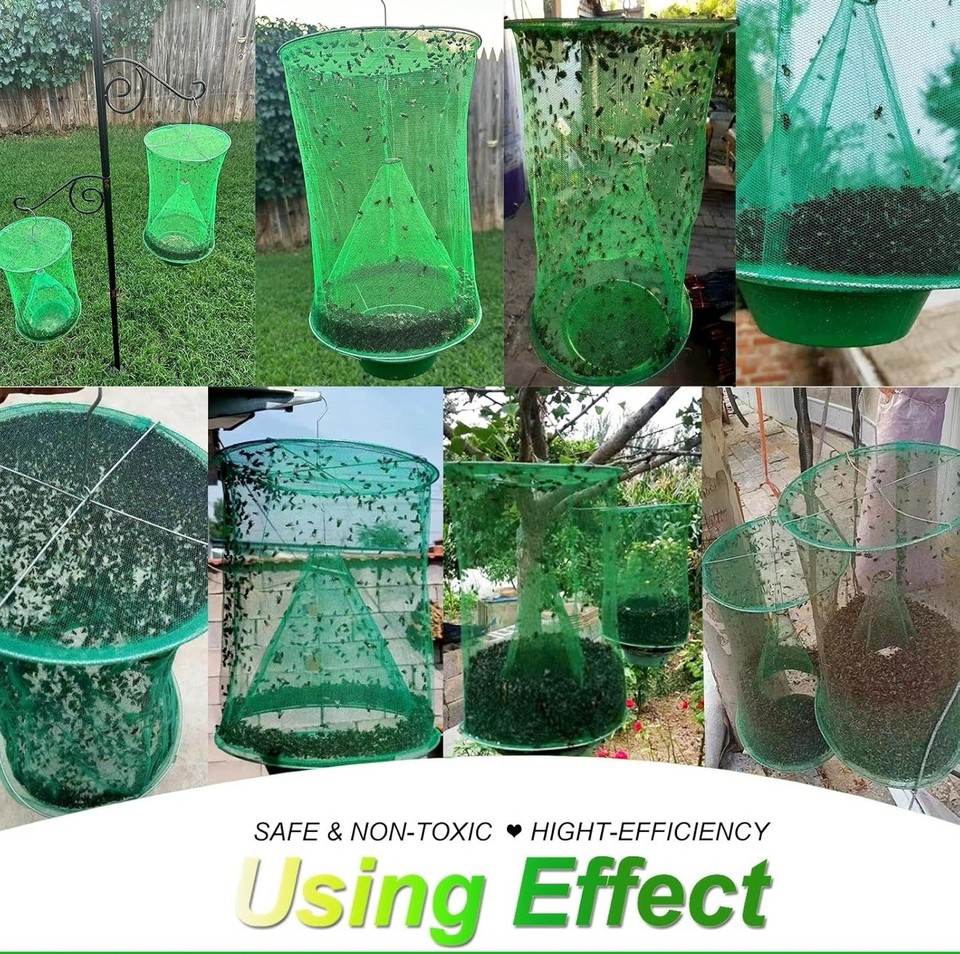 8 Pack Ranch Fly Traps Outdoor Hanging Fly Trap Reusable Stable Fly ...