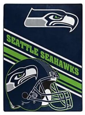 NFL Seattle Seahawks Raschel Throw Blanket, 60" x 80", Slant | eBay