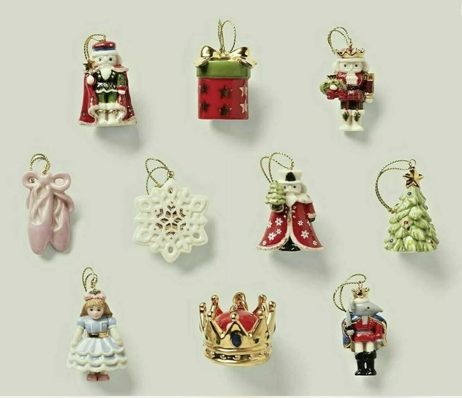 Lenox Nutcracker Ballet Miniature Tree Ornaments Set Of 10 Christmas ...