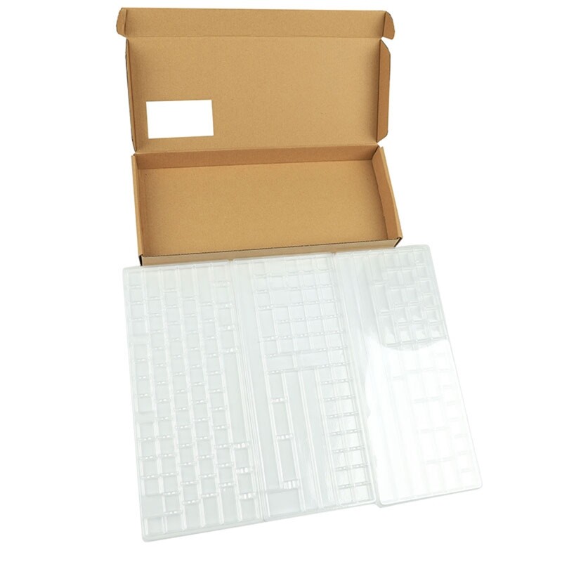 Clear Plastic Organizer Box Storage Container Keycaps Box with Dividers ...