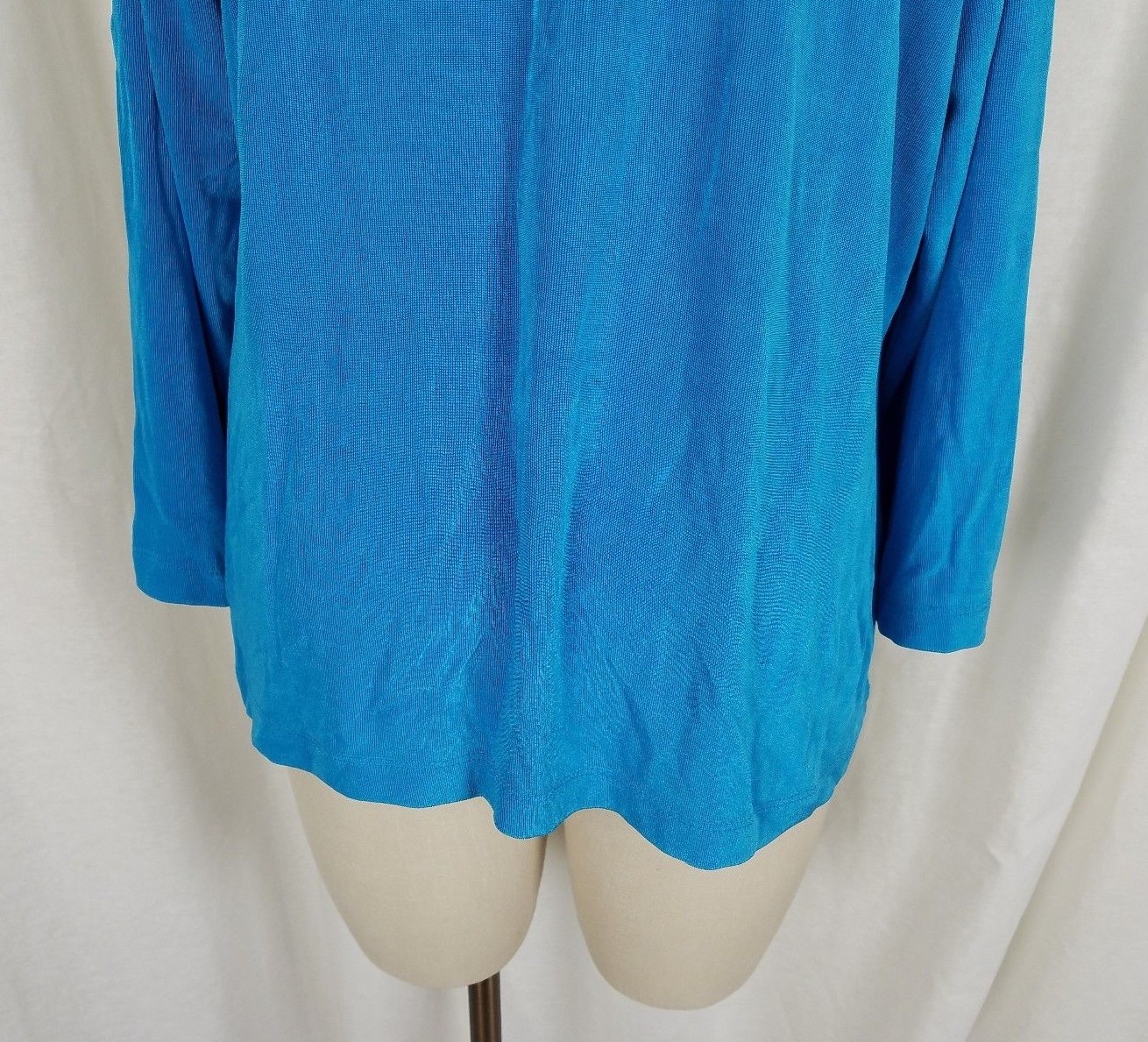 NWT QVC Style Citiknits Stretch Top Tunic Shirt Womens XL Blue Scoop ...