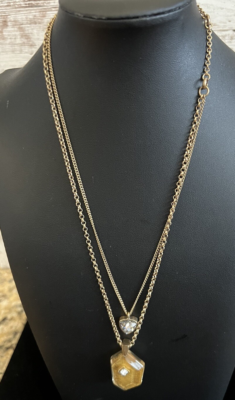 Kenneth Cole Necklace Double Strand 2 Pendants | eBay