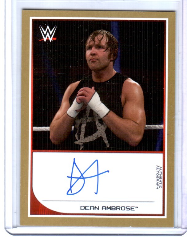 WWE Dean Ambrose 2016 Topps Road To WrestleMania GOLD Autograph Card SN ...