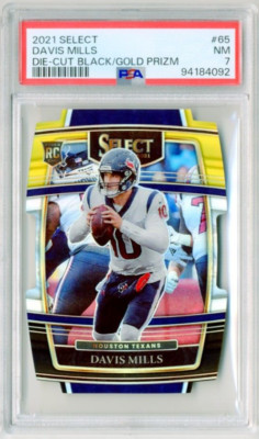 DAVIS MILLS RC 2021 SELECT CLUB ROOKIE BLACK GOLD #65 DIE CUT RC PSA 7 ...