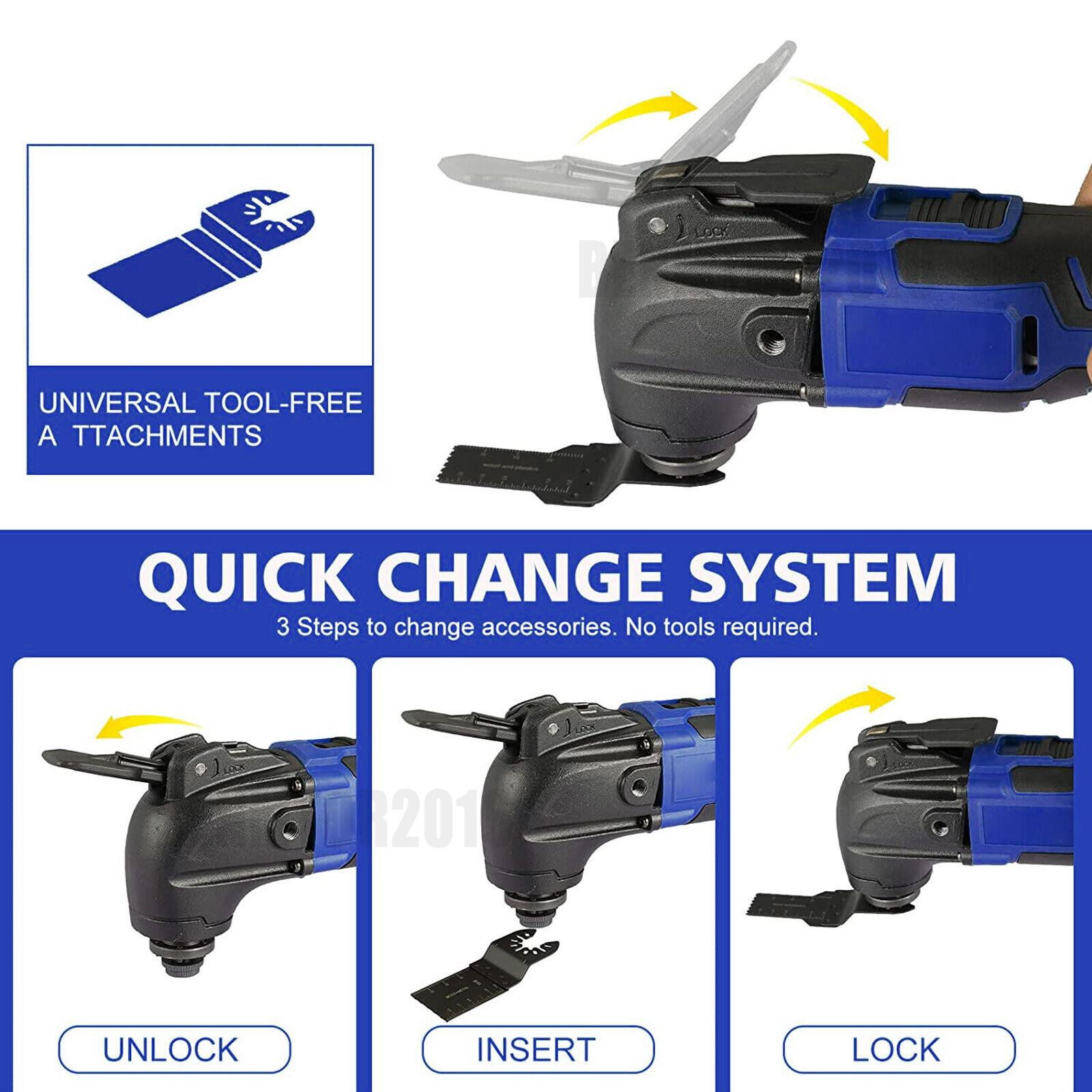 21V Cordless Oscillating Multi Tool Sander Scraper Saw with Accessories ...