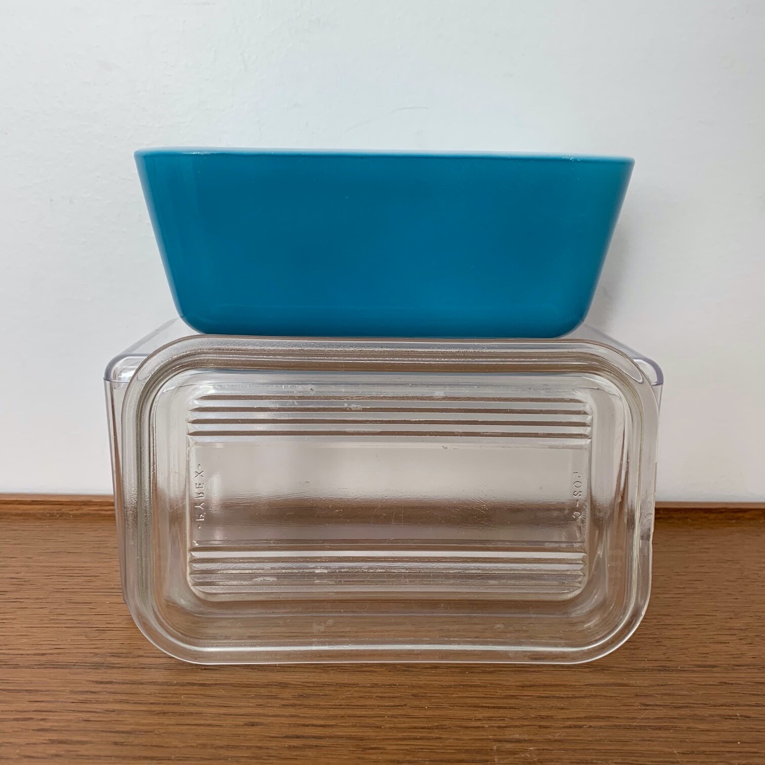 Vintage PYREX #0502 Primary Blue Rectangular Refrigerator Dish w/ 502C ...