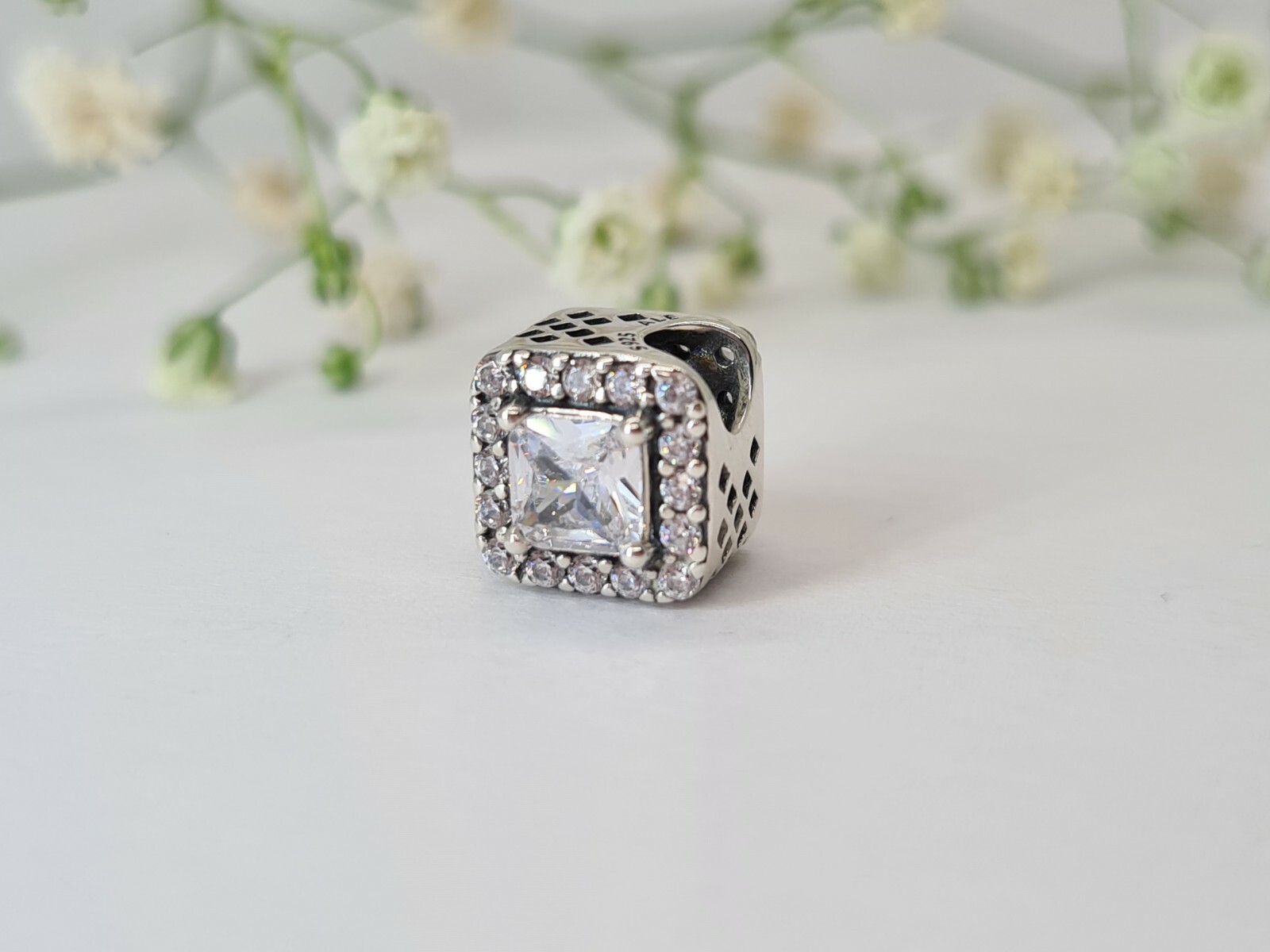 PANDORA Geometric Radiance Charm Bead Clear CZ #796206CZ | eBay
