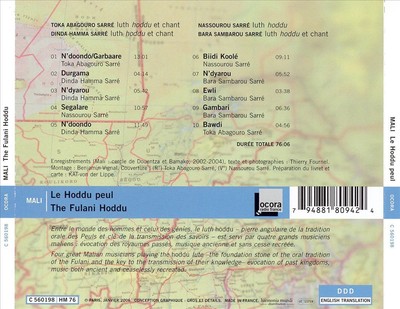 VARIOUS ARTISTS MALI: THE FULANI HODDU NEW CD 794881809424 | eBay