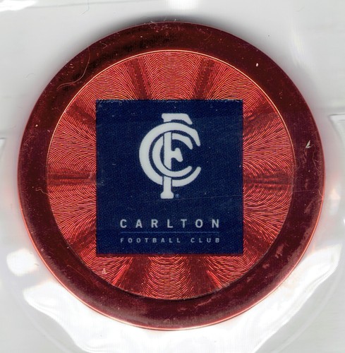 2009 AFL TOPPS RED PREMIUM POKER CHIPZ - CLUB TEAM LOGO EMBLEM (CARLTON ...