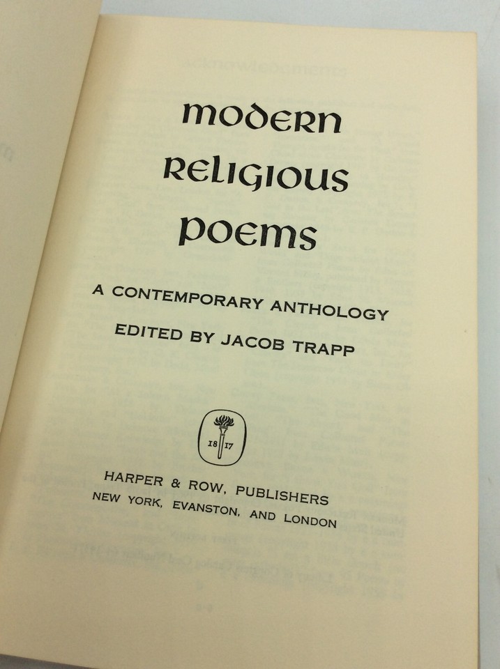 MODERN RELIGIOUS POEMS by Jacob Trapp, ed. - 1964 - 1st ed - Catholic ...