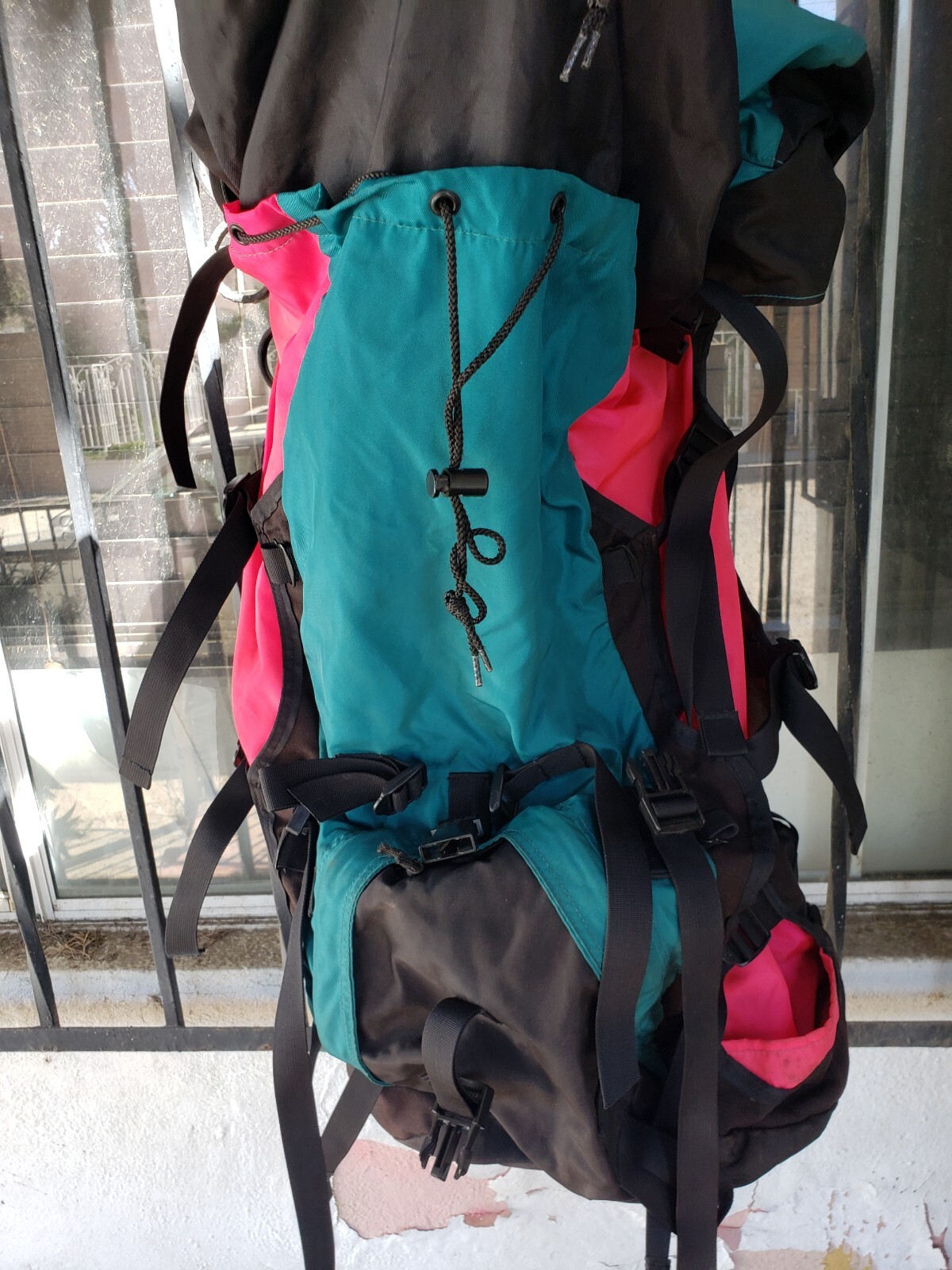 LOWE ALPINE CONTOUR III SYSTEM Vintage BACKPACK Camp Hiking Pink Green ...