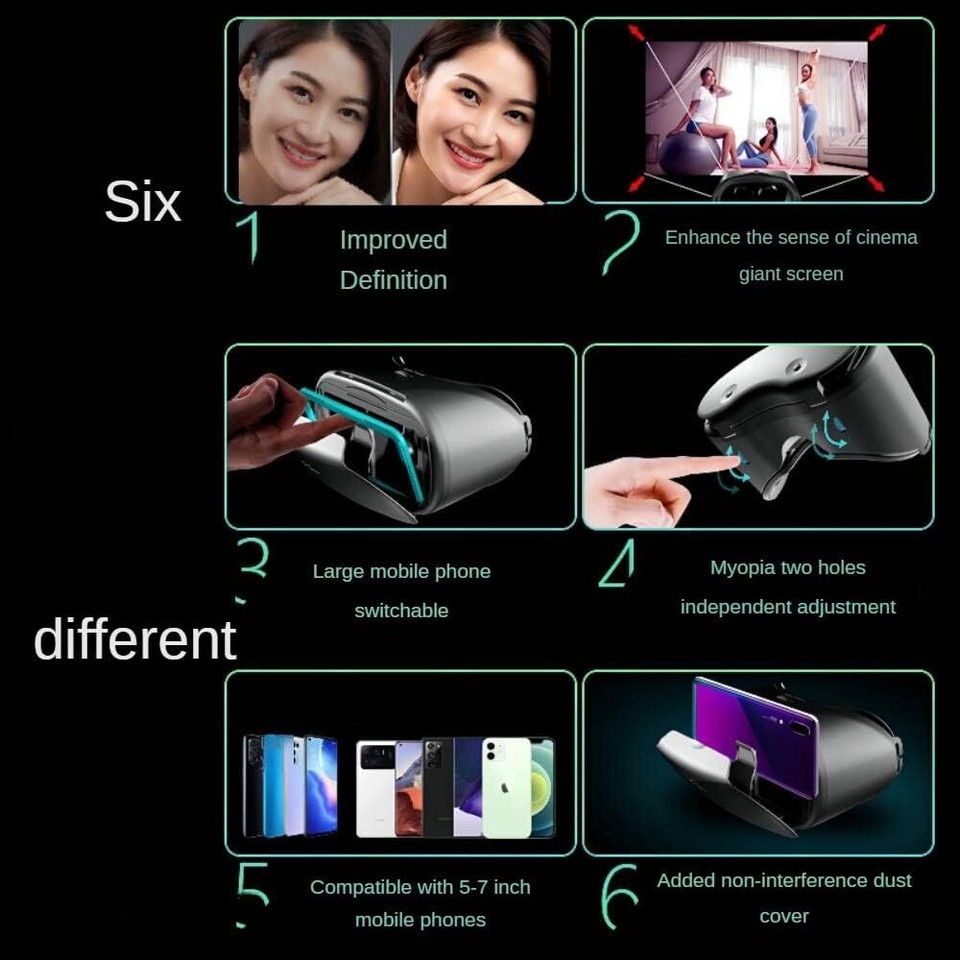 VRG Pro X7 Blue Lens VR Headset with Controller VR Box 3D Goggles | eBay