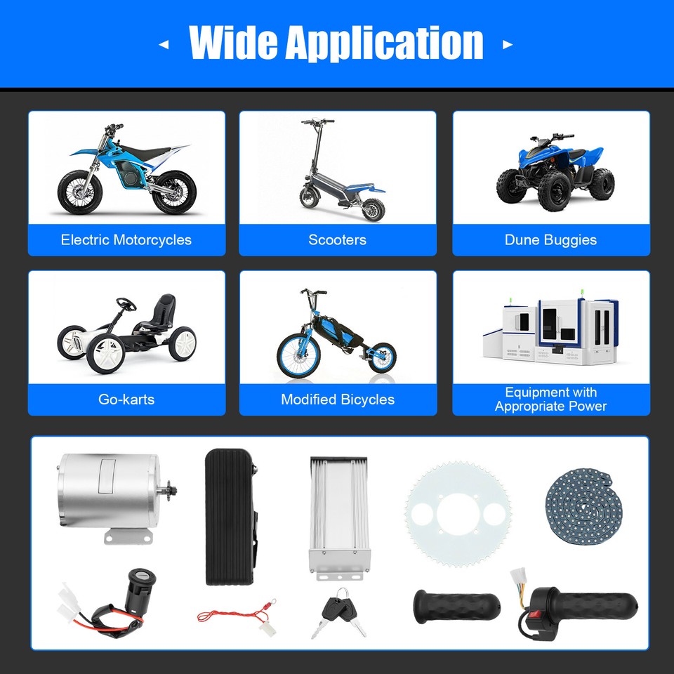 72V 3000W Brushless Motor Kit For Electric Bicycle E-Bike Dirt Bike ...