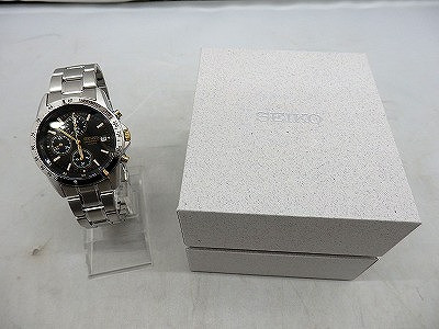SEIKO SPIRIT Chrono Quartz Dial Cover Black Gold SBTQ043 | eBay